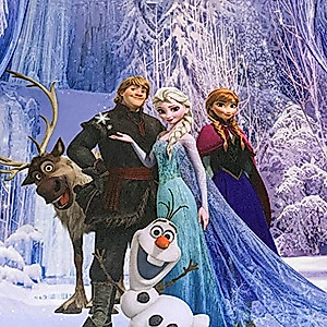 KidsEmbrace Disney Frozen Backless Booster Car Seat with Seatbelt Positioning Clip, Elsa, Anna, Olaf and Kristoff