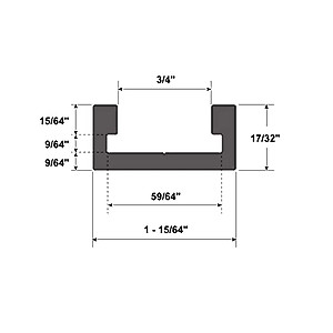 POWERTEC 71167 Aluminum Miter T-Track, 48-Inch, Aluminum Grey