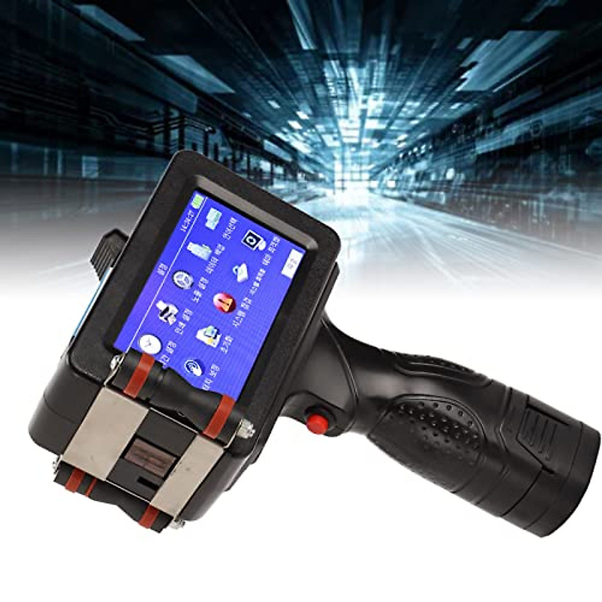 Handheld Inkjet Printer, Clear Image Display Supports 14 Languages Inkjet Printer for Date Label (US Plug)