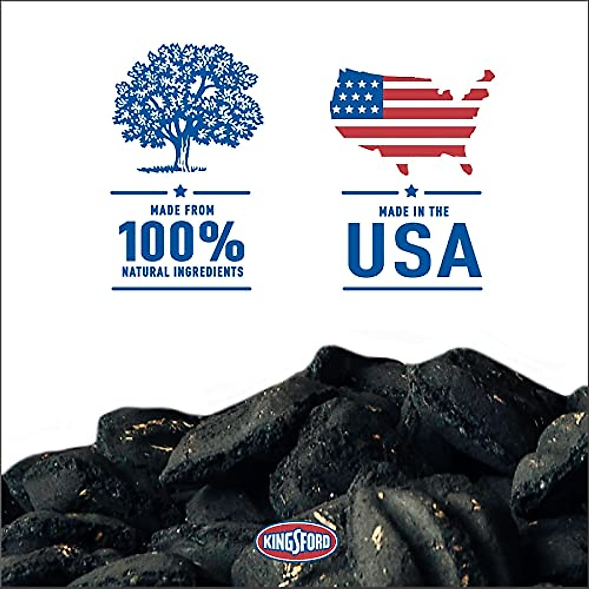Kingsford 32079 Original Charcoal Briquettes with Hickory, 8 lb, Black