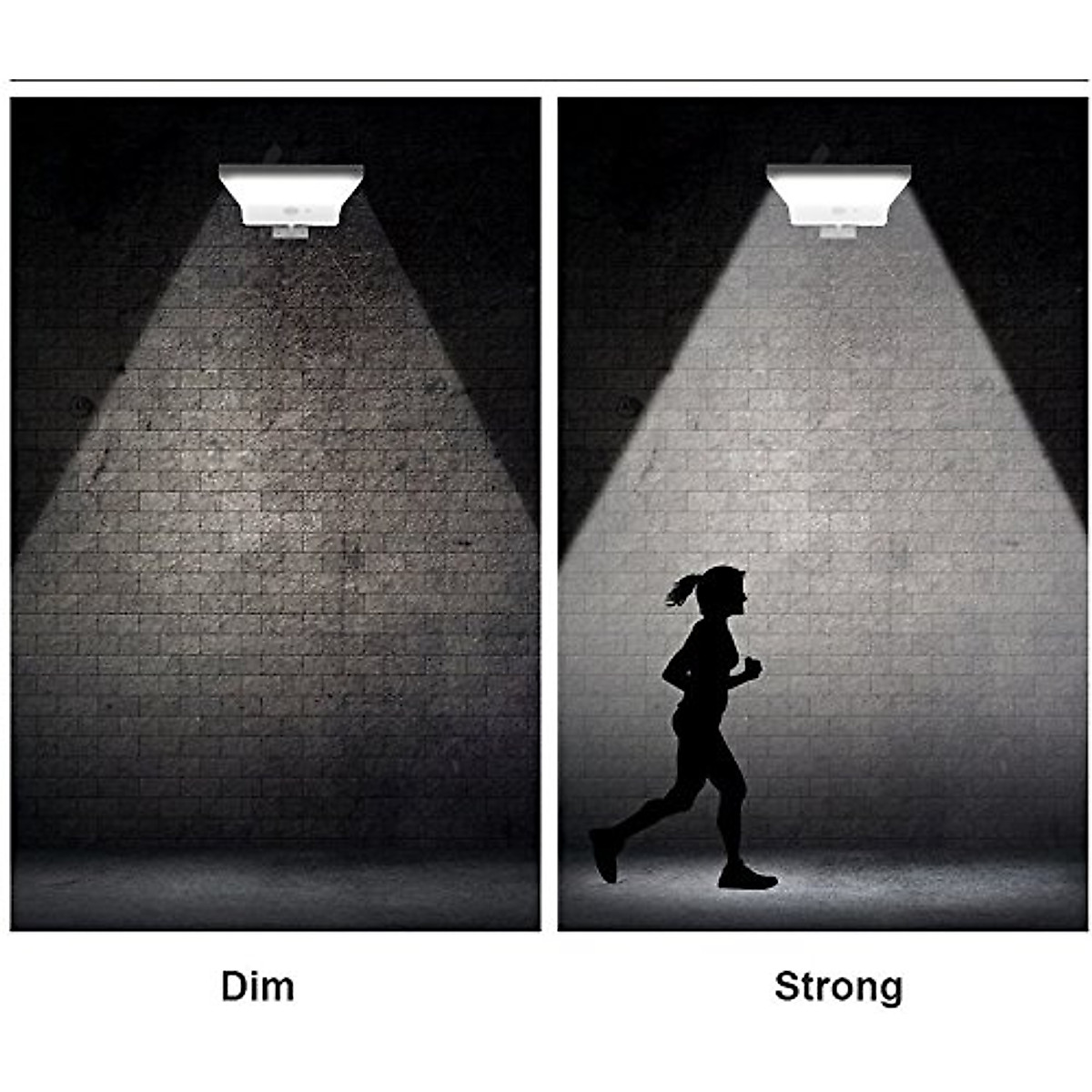 Bonashi LED Solar Motion Sensor Light Outdoor 2 Pack, Security Motion Activated Wall Lights with Mounting Poles for Gutter Patio Garden Path, Waterproof Cordless Exterior Foodlights