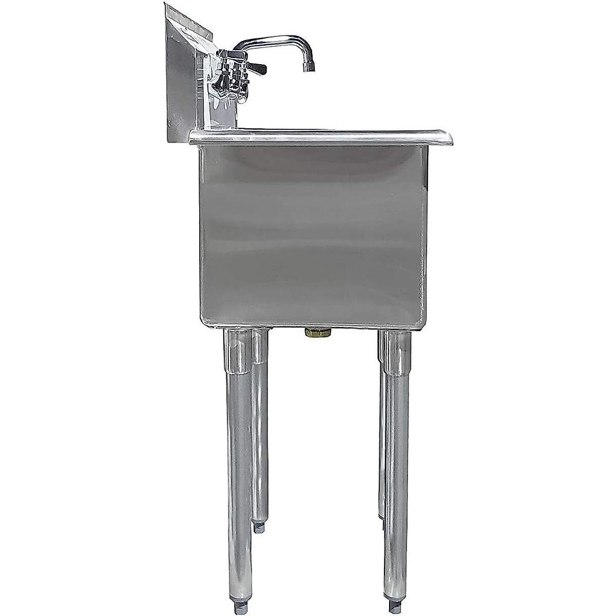 Stainless Steel One Compartment Laundry Utility Room Mop Sink with Faucet - NSF