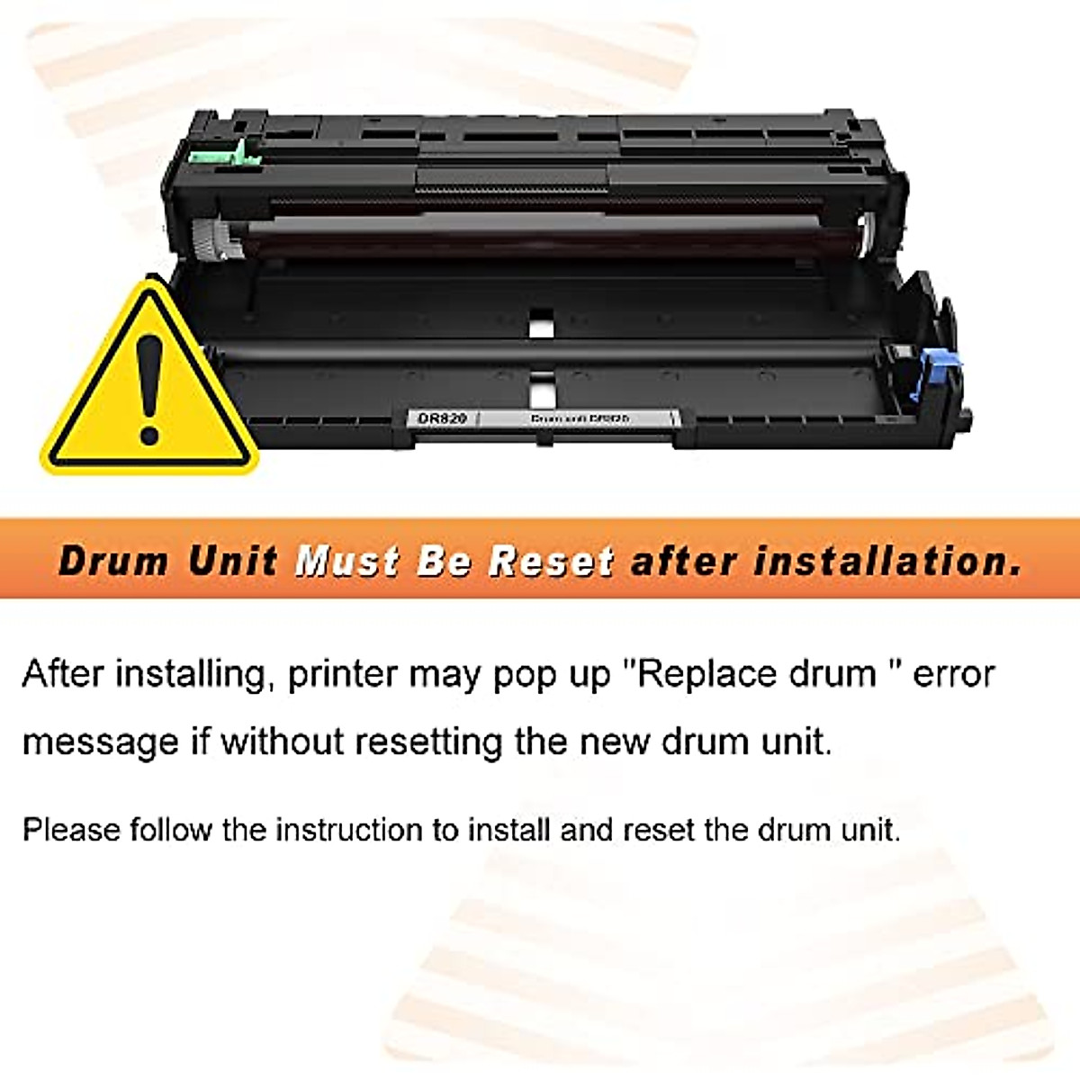 v4ink DR820 Compatible Drum Replacement for Brother DR820 DR-820 Drum Unit use with HL-L6200DW L6200DWT L5100DN L5200DWT L5200DW L6300DW MFC-L5900DW L6700DW L5800DW L5700DW DCP-L5500DN Printer 2 Packs