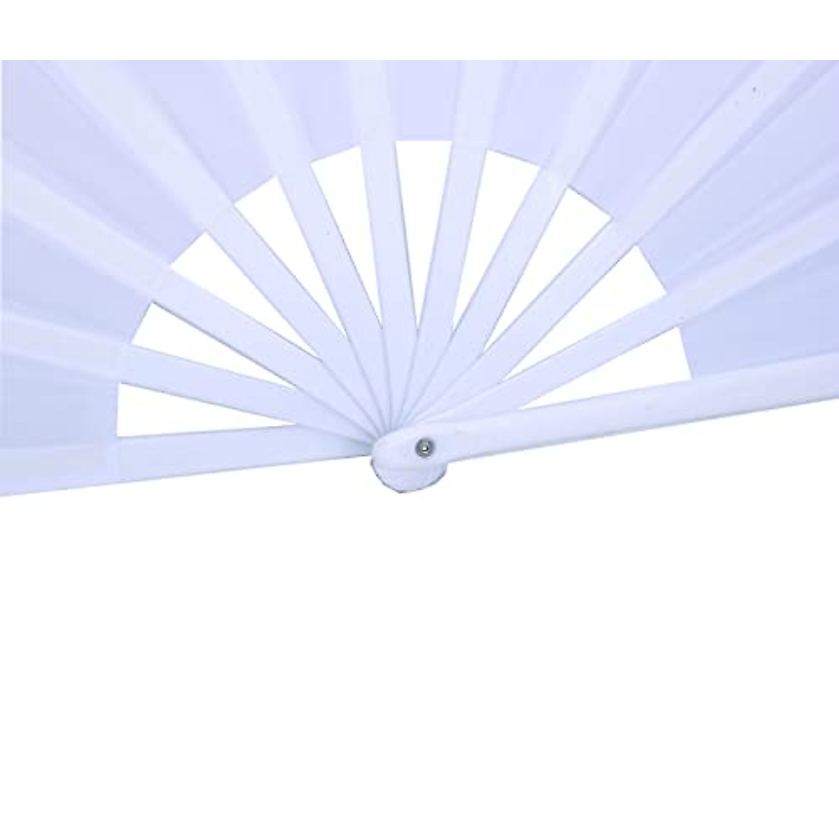 HONSHEN 2 Pack Large Folding Hand Fan,White Chinese Kung Fu Tai Chi Fan Nylon-Cloth Fan for Men and Women Performance, Dance, Decorations, Festival, Gift (Folding Fan White+case 2p)