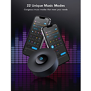 Govee Music Sync Box, Bluetooth Group Control 7 Devices, 22 Dynamic Music Modes, Battery Powered, USB Charged, Supports All Govee Smart Color Light Products