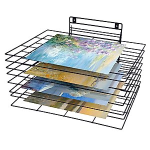 AshKiz Art Drying Rack, Small Hangable Paint Drying Rack, Wall Art Drying Rack with 8 Removable Shelves, Art Drying Rack with Screws for Classroom