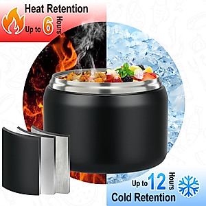 JOOPETALK 15oz Thermo Food Jar for Kids,Insulated Vacuum Food Jar for Hot & Cold Leak Proof Lunch Container Stainless Steel Wide Mouth Soup for School Travel