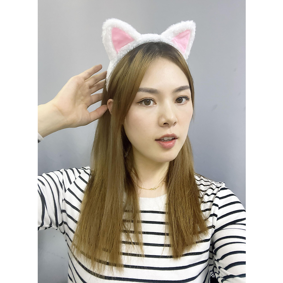 ajdvart Cat Ears Headband, 2Pcs, Soft Cat Ears Hairband for Skincare, Makeup, Yoga, and Cosplay, Adult's or Children's Photo Prop