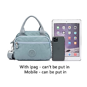 Jie★L Shi Small Travel Crossbody Bag Handbag Nylon Shoulder Bag for Women (Cyanosis)