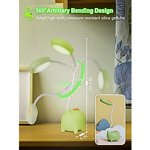 Unique Dinosaur Desk Lamp LED Night Light for Kids Wireless Charging Student Learning Eye Protection Lamp USB Rechargeable Home Bedroom Study Desk Room Decoration Lamp is the Teens Girls Best Gift