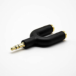 Elecbee 2 in 1 Headphone Adapter 3pole Male to 2 Female U Shape Audio Cable Adapter