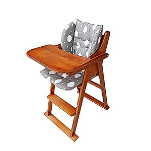 Twoworld High Chair Cushion, Large Thickening Baby High Chair Seat Cushion Liner Mat Pad Cover Breathable (Gray Clouds)