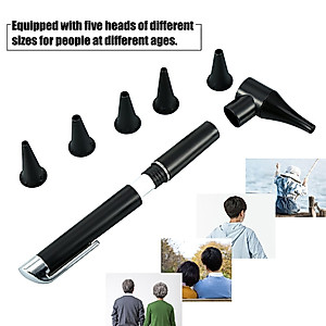 with 5 Heads Clinical Penlight, Medical Ear Penlight, Portable for Doctor Different Sizes Nurses Home Use