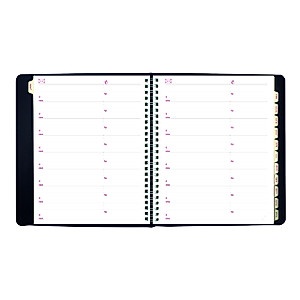 Brownline 2023 Essential Weekly/Monthly Planner, 12 Months, January to December, Twin-Wire Binding, 8.5" x 6.75", Black (CB850.BLK-23)