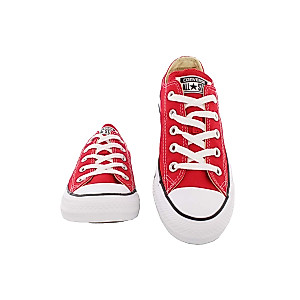 Converse Low TOP RED Chuck Taylor Sneakers, Red, 11 Women/9 Men