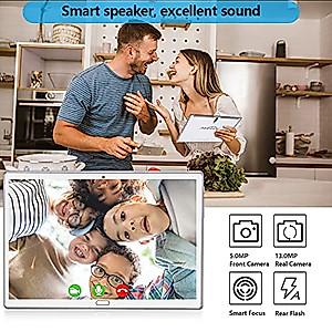 2 in 1 Tablet 10.1 Inch, Android 11.0 Tablets, 64GB/128GB ROM, Dual 4G Cellular with Keyboard, 18MP Camera, Octa-Core Processor, WiFi, GPS, Bluetooth, Google Certified Tablet PC(2023 Silver)