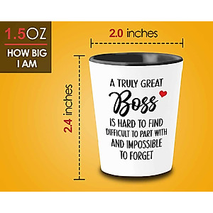 Flairy Land Coworker Shot Glass 1.5oz - Truly Boss - Funny Coworker Leaving Gift Farewell Work Colleague Boss New Job Appreciation