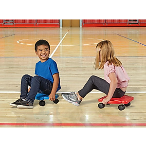 hand2mind Red Heavy-Duty Indoor Scooter Board with Handles, Floor Scooter, Sit Down Scooter, Gym Activities for Kids, Indoor Recess Games, Sport Scooters, Physical Education Equipment, Gross Motor Toy