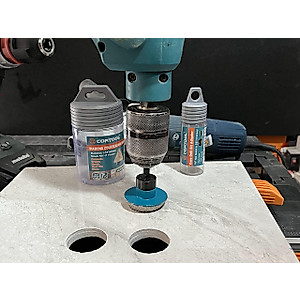 CORTOOL Core Drill Bit Arbor Adapter for Threaded Diamond Hole Saw 1/4" Quick Change Hex Shank to 5/8" 11 Male Drill Sanding Attachment Arbor Shaft Adapter