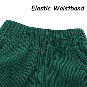 Happy Cherry 5 T Fleece Pants for Boys Girls Warm Winter Track Pants Soft Thicker Corduroy Athletic Pants Activewear Clothes for Toddler Kids Child Green