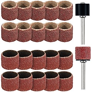22 Pet Nail Grinder Replacement Kit with Grit Sanding Bands Pet Nail Smoother Dog Claw Care Black Grinding Drums Dog Nail Grinder Replacement Dog Claw Grooming Supplies (1/2 Inch 60 Grit and 100 Grit)