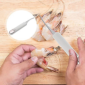 CALLARON Fishing Tackle Stainless Steel Crab Crackers Shrimp Line Cleaner Oyster Shucker Fish Bone Remover Shrimp Deveiner Tool Seafood Peeler Knives Stainless Steel Cleaner