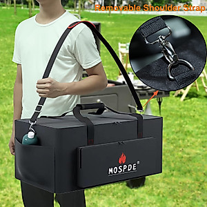 MOSPDE Grill Carry Bag Fits for Ninja OG701 Woodfire Outdoor Grill, Fits Electric Ninja Woodfire Smoker Portable BBQ Grill Travel-600D Heavy Duty Weather Resistant Carrying Bag