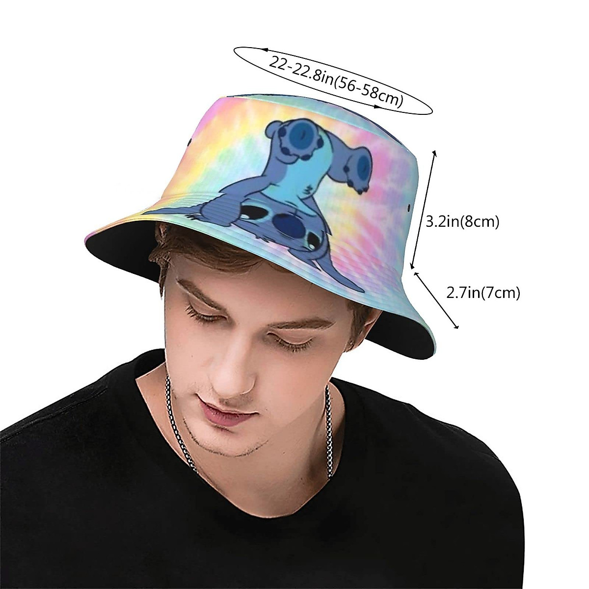Tonari Funny Bucket Hats Fashion Sun Cap Packable Outdoor Fisherman Hat for Women and Men Travel Black, One Size