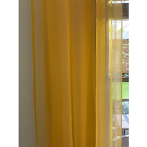 Dark Gold Organza 105" Wide Sheer Polyester for Drapes, Curtain, Wedding Fabric (1 Yard)