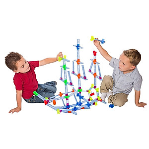 Brackitz Structures Educational STEM Manipulatives Building Block Toy | Sensory Learning Toys for Children PreK-6 | 320 Pc Set