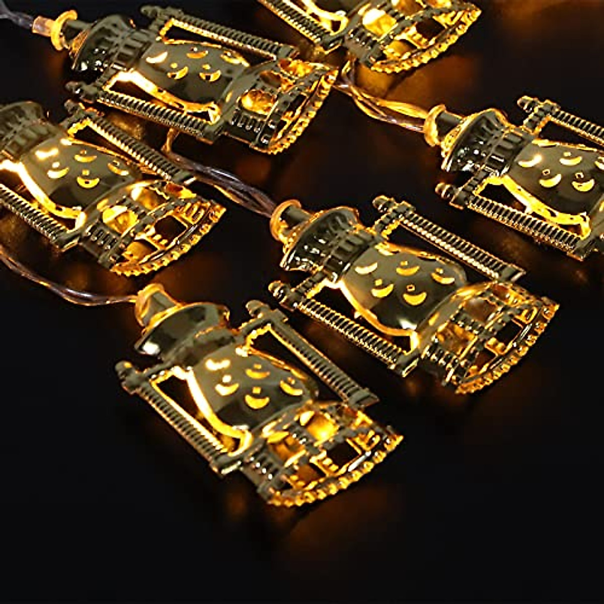 Jopwkuin Decorative Light, 10LED Battery Powered LED Light Decor Iron+ABS Materials Mubarak Eid String Light for Garden for Patio Decor for Home