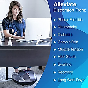 MIKO Foot Massager Machine with Deep-Kneading, Compression, Shiatsu, and Heat for Plantar Fasciitis, Neuropathy, Fits up to Men Size 13