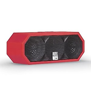 Altec Lansing Jacket H2O 2 - Waterproof Bluetooth Speaker with 3.5mm Aux Port, IP67 Certified & Floats in Water, Compact & Portable Speaker for Travel & Outdoor Use, 8 Hour Playtime,Deep Red
