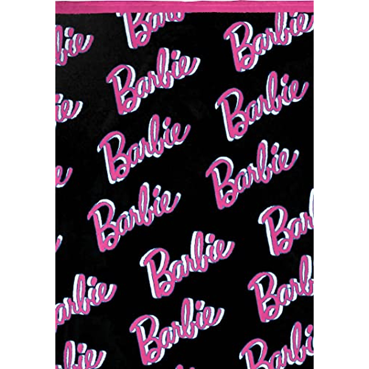 INTIMO Barbie Dolls Barbie On Repeat Print Super Soft and Cuddly Plush Fleece Throw Blanket 50" x 60" (127cm x152cm)