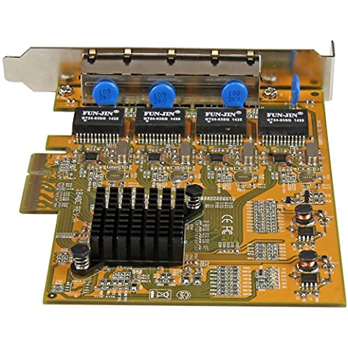 StarTech.com 4 Port PCIe Network Card - Standard Profile - RJ45 Port - Realtek RTL8111H Chipset - Ethernet Network Card - NIC Server Adapter Network Card , TAA (ST1000SPEX43)