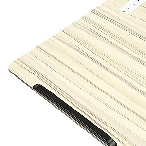 LOHISHILO Mobile Stand Up Desk Adjustable Laptop Desk with Wheels Storage Rolling Table Cart for Standing or Sitting, for Home Office Workstation, Oak, 27.5-45.3in