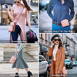 ECOSUSI Crossbody Bag Small Cell Phone Purse for Women Touchscreen Handbag Crossbody Purse with Detachable Wallet Pink