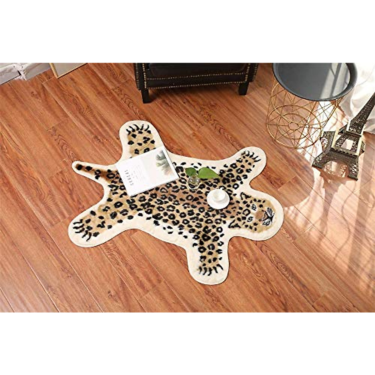 Leopard Print Rug,Faux Cowhide Skin Animal Printed Rug Area Rug Carpet,Artificial Carpet,Mat Rug Faux Carpet (A) / 31.5x41.3inch, for Decorating Living Room