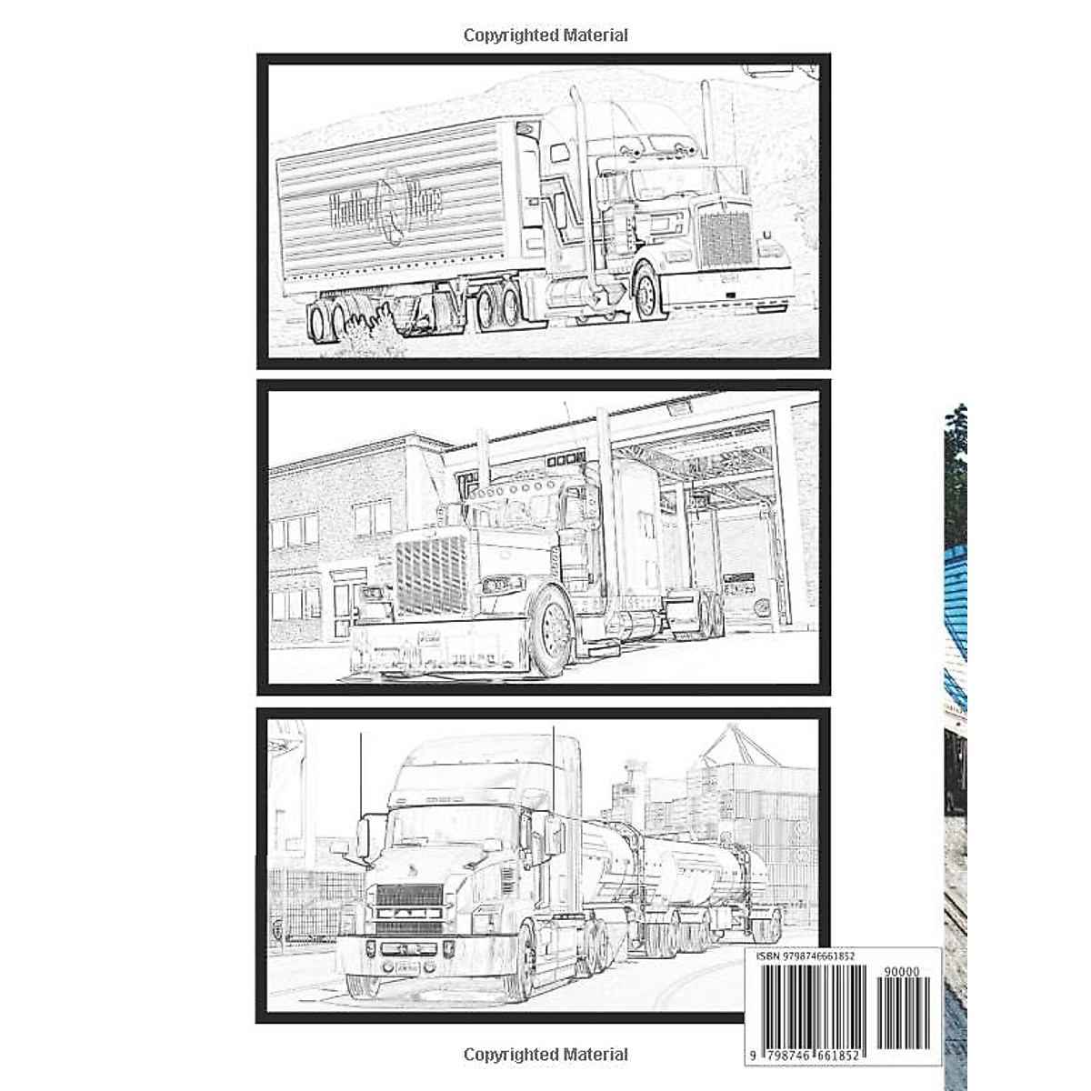 American Trucks Colouring Book for Adults: 25 Unique Lorries, Semi-Trucks and American Heavy Equipment Coloring Pages, Stress Relief and Relaxation Sketch Illustration for Adults and Grown Up