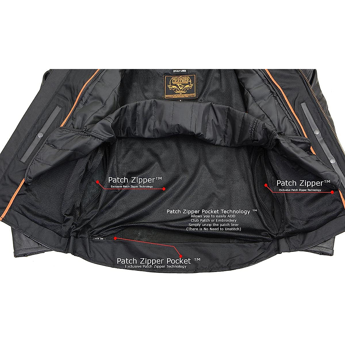 Milwaukee Men's Premium Leather Vented Scooter Jacket (Black, XX-Large)