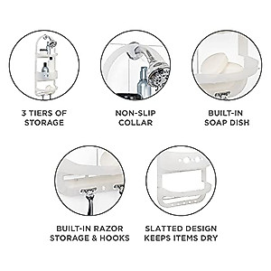 Zenna Home 5890KK Over-The-Showerhead Caddy, Large, Frosted