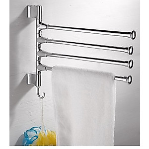 Vktech Wall-Mounted Swing 4-Arm Kitchen Towel Rack,Stainless Steel