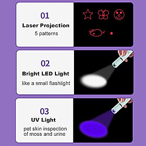PARTSPOWER Laser Pointer Interative Cat Toy for Cats to Chase, Rechargeable Red Laser Light Pointer Exercises Training Tool for Kittens Cats Dogs (Purple)