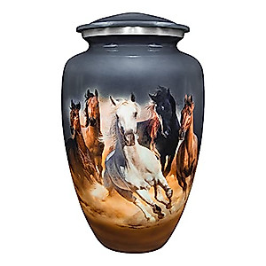 Trupoint Memorials Cremation Urns for Human Ashes - Decorative Urns, Urns for Human Ashes Female & Male, Urns for Ashes Adult Female, Funeral Urns - Horse, Large