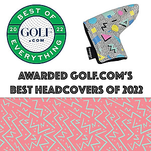 Noonan Golf Putter Cover | Magnetic Blade Golf Club Cover | Fleece Lined & Water Resistant | Fun, Creative & Unique Headcover Designs | Golf Accessories for Men & Women (Trendy Tropical, Blade)