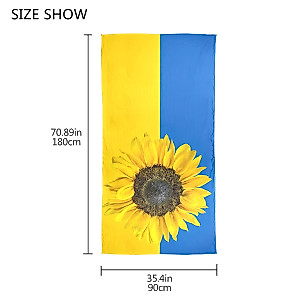 CHIFIGNO Sunflower Ukrainian Flag Long Scarf for Women Large Wrap Stole Fashion Silk Like Neck Scarf