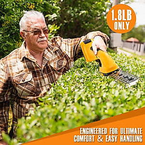 ohyes Cordless Hedge Trimmer Compatible with DeWALT 20v Max Battery 2 in 1 Grass Trimmer for Yard & Lawn(Battery not Included)