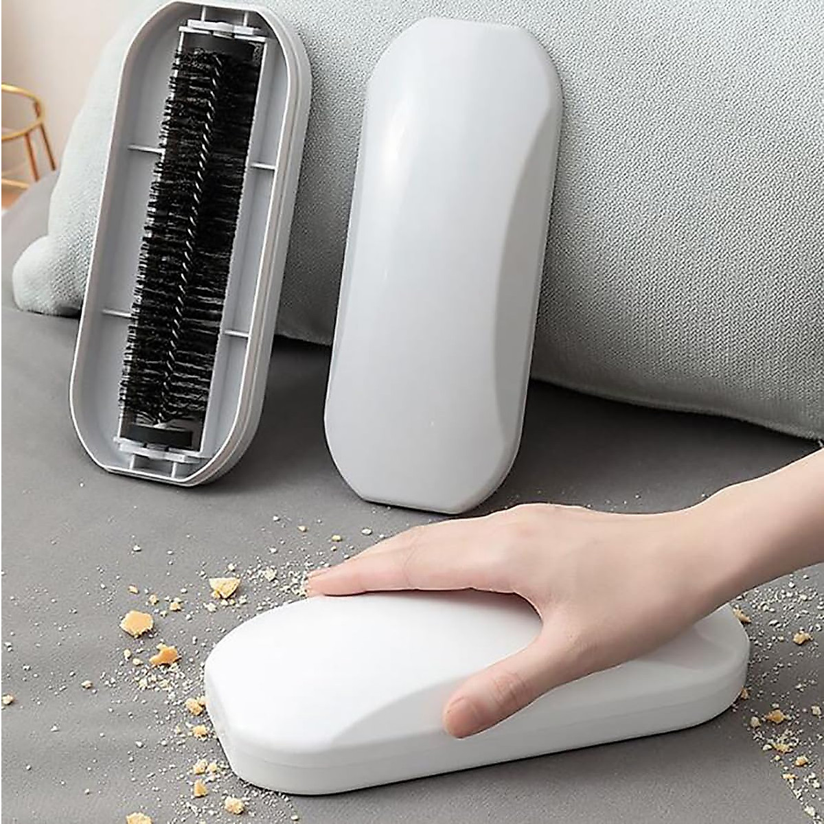 Reusable Handheld Crumb Sweeper Carpet Debris Brush for Home Soft Hair Debris Collector for Table Bed Sheet Clothes Sofa Clean Tools