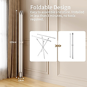 Bigzzia Clothes Drying Rack, Foldable Laundry Drying Rack, Space-Saving, Indoor Outdoor Use, Portable Free-Standing Large Drying Rack for Bed Sheets, Quilts, Blankets- White