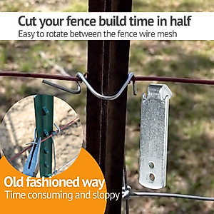 Seiria Fence Wire Twister for T Post Clips, Time Saver Barb Wire Fence Tools Easy to Use Strong Enough to Twist Any Fencing Wire (2 Pack)